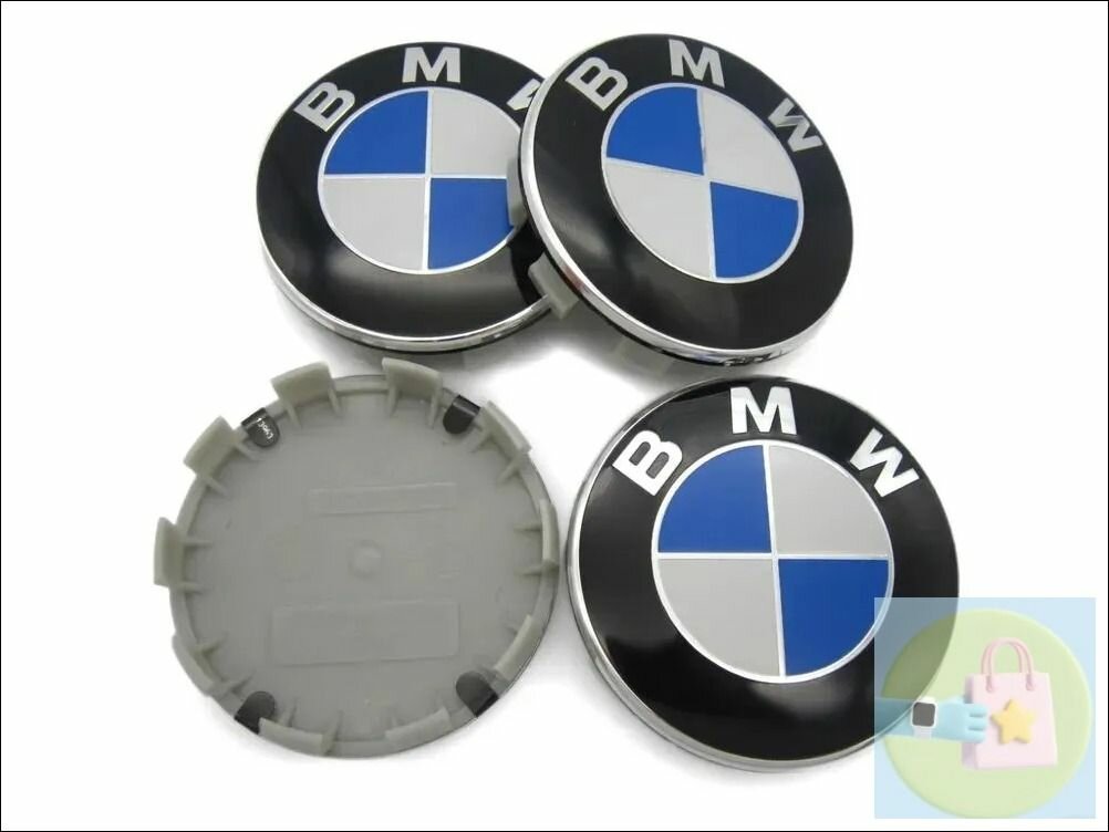 Накладки на колеса BMW 68 мм, 4 шт, для E36 E39 E46 E60 E90 E90 F01 F10 F30 G01, G20 G21 G30 G11 F15 X5 X3