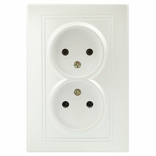 Розетка 2-м СП Plano 1-204-06 16А IP20 250В 2х2P перламутр Intro Б0053912