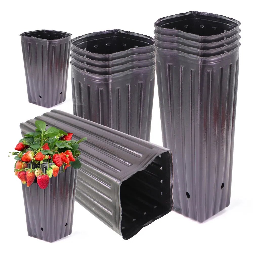Черные горшки для рассады 10x30 см, 50 шт