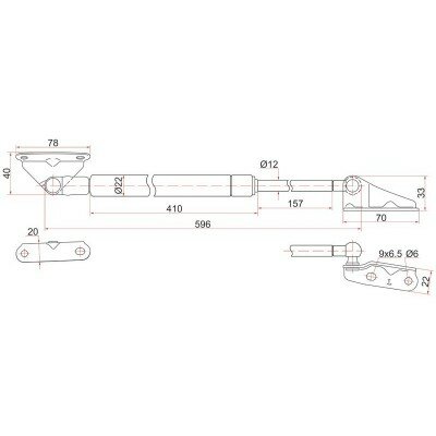 Амортизатор крышки багажника SAT ST-68960-44010 Toyota Ipsum SXM10, ACM20 96-09 / Picnic 96-01 левый
