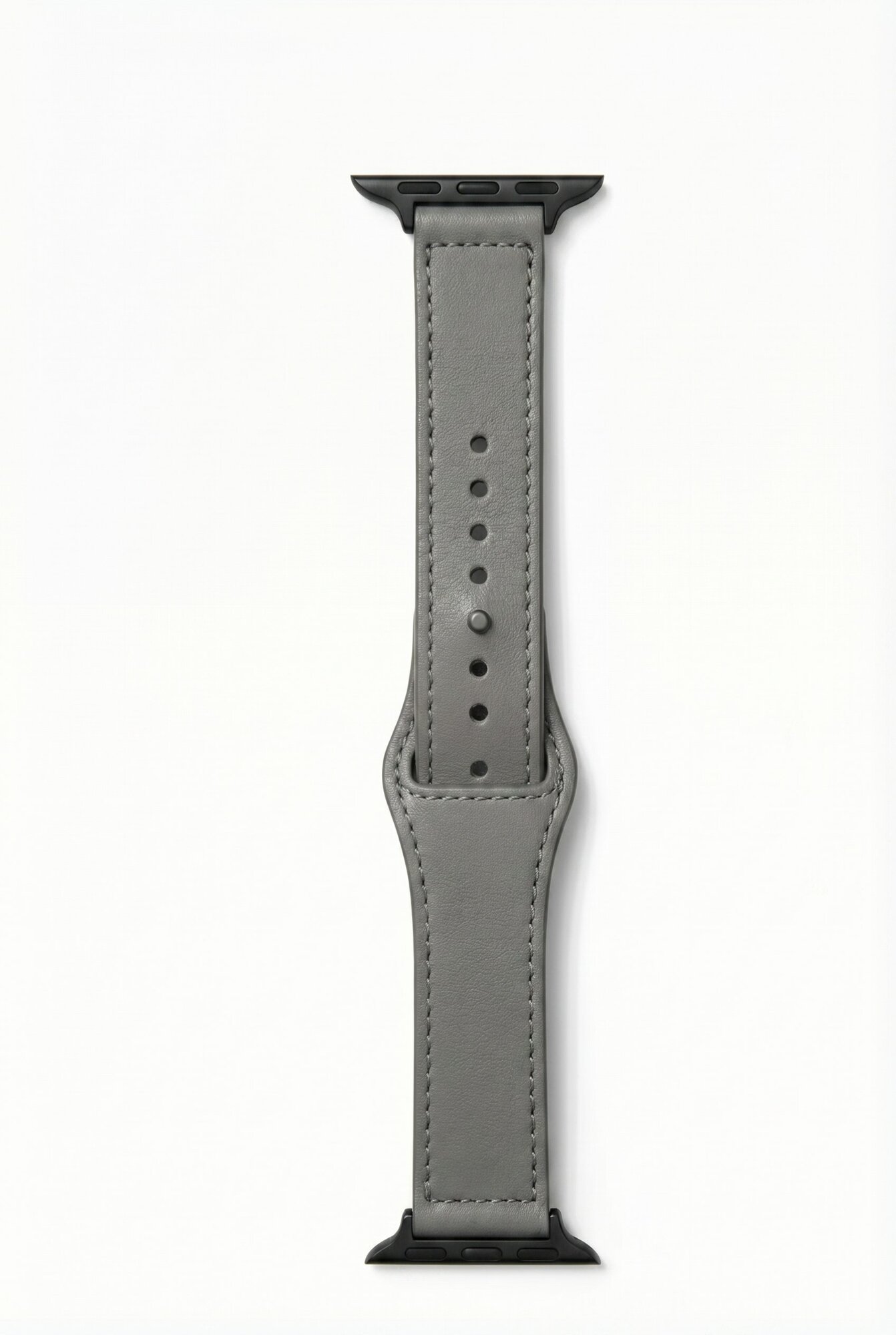 Кожаный ремешок для Apple Watch 38 40 41 42 mm размер S/M, классический цвета тёмно-серый, классический браслет на смарт часы Эпл Вотч для iWatch Series 11 10 9 8 7 SE 3 SE 2 SE 6 5 4 3 2 совместимый