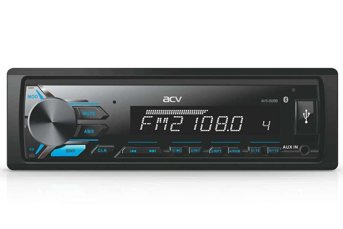 Автомагнитола ACV AVS-812BB 1DIN 4х50 Вт, v4,0, USB, AUх (33865)