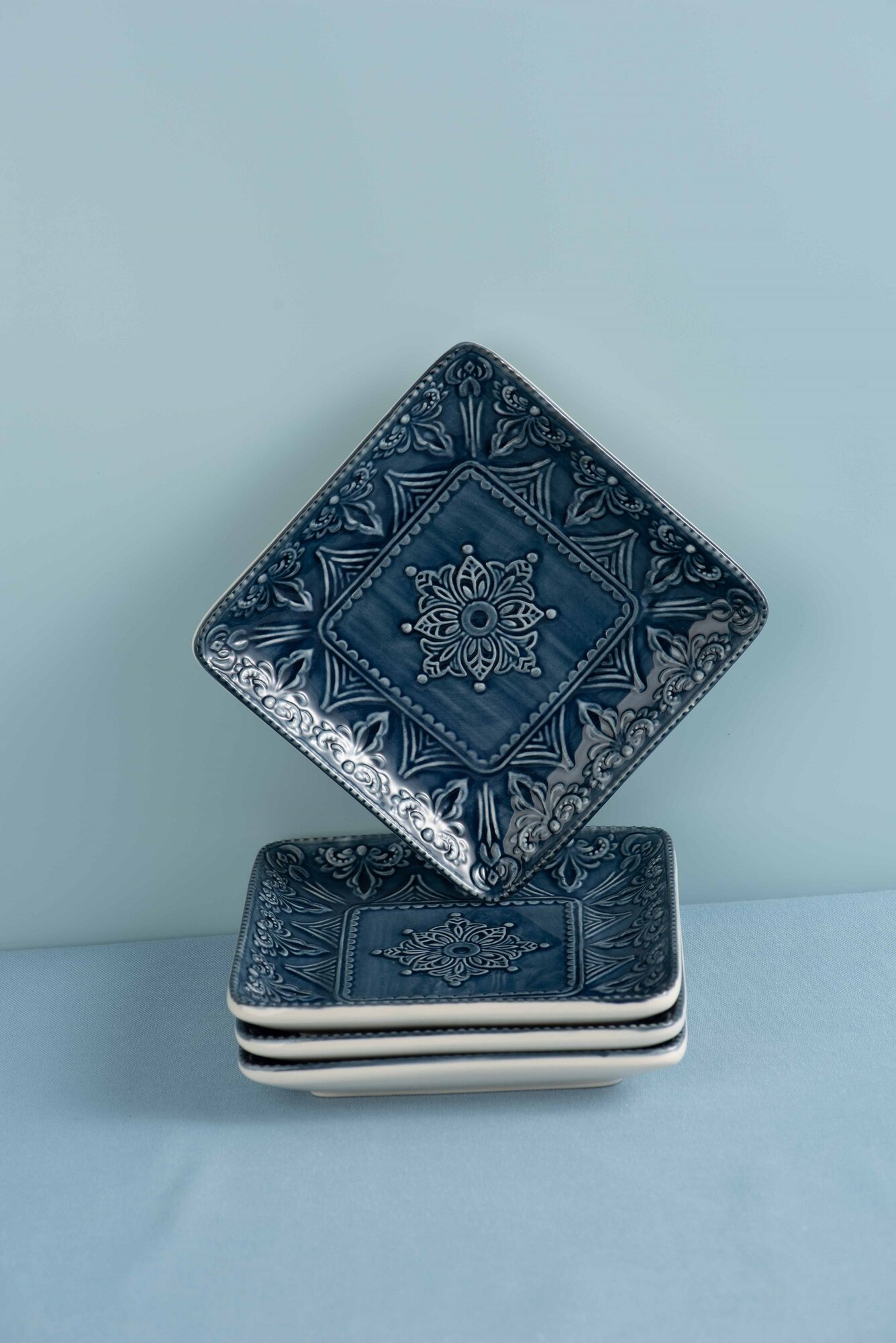 Тарелки 15см из керамики Tudor England Blue Royal Whitehall 4шт
