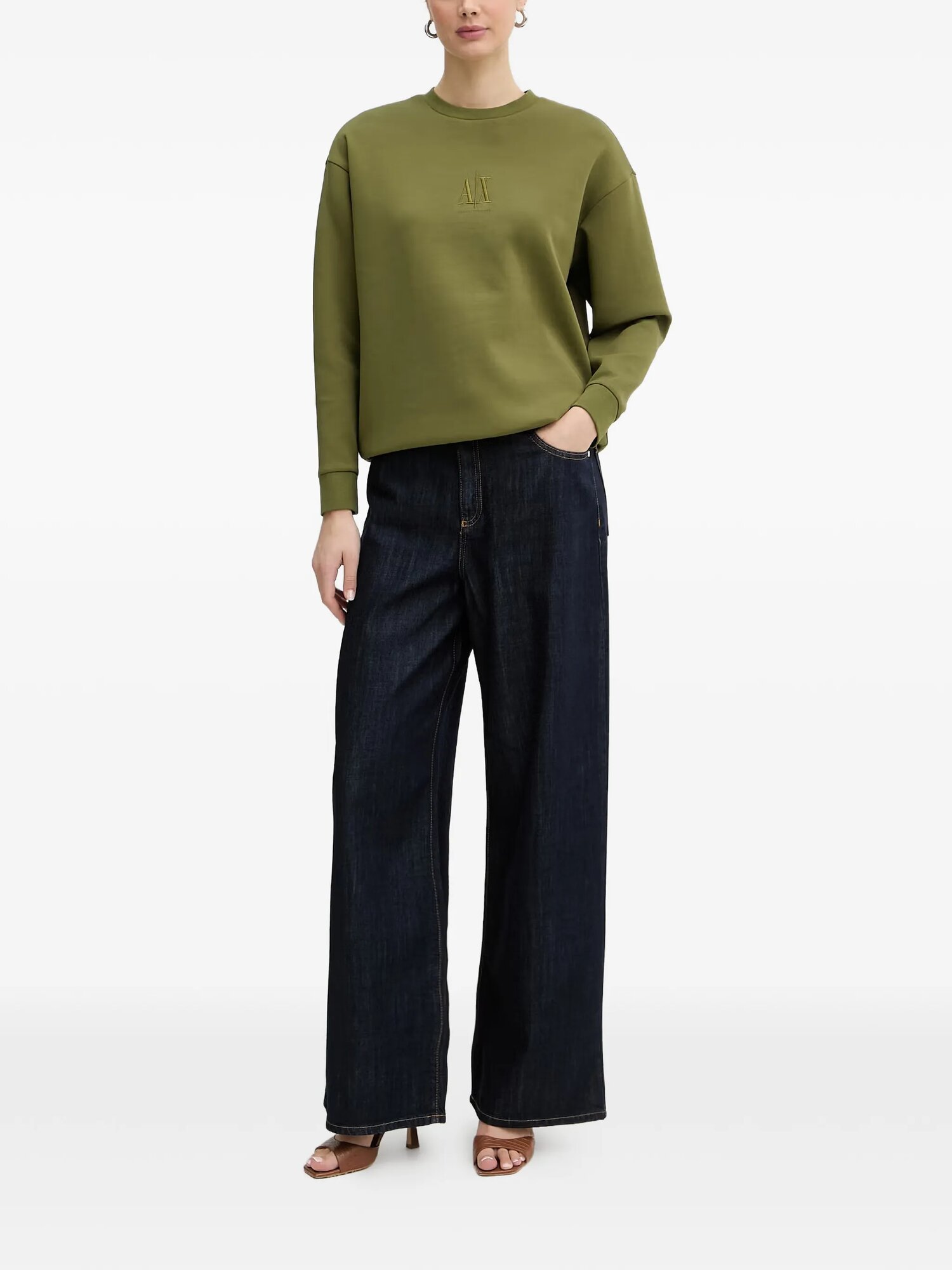 Толстовка Armani Exchange Logo-embroidered sweatshirt, размер 40 — фото 1