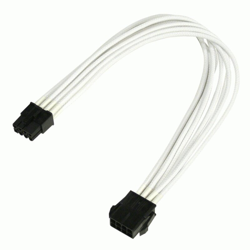 Удлинитель Nanoxia 8-pin PCI-E, 30см, индивидуальная оплетка белый NX8PE3EW