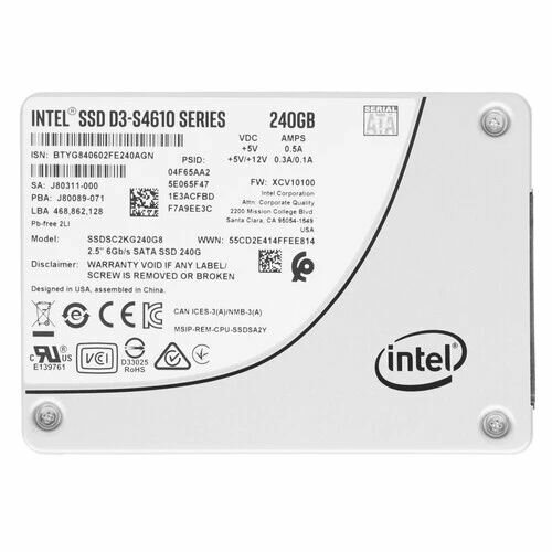 Intel DC D3-S4610 240 ГБ Внутренний SSD-диск (Твердотельный накопитель SSD 2.5" 240 Gb)