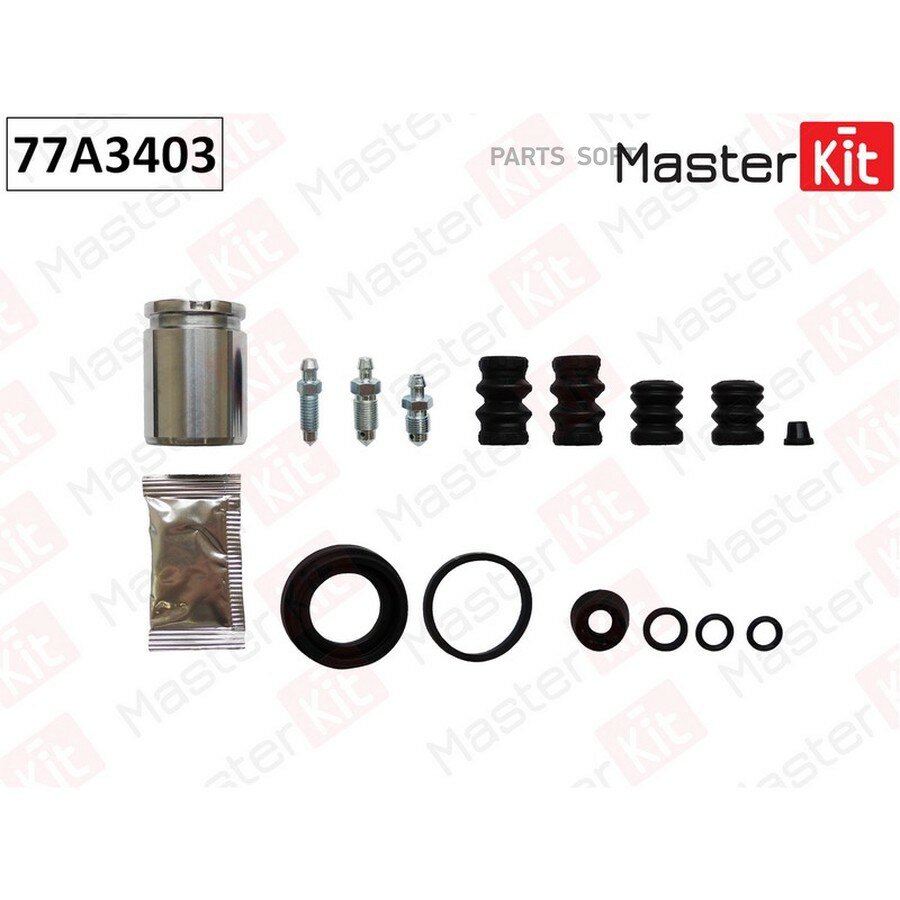 MASTERKIT 77A3403 Ремкомплект тормозного суппорта + поршень с механизмом задний VOLKSWAGEN POLO III 09-94-10- 77A3403