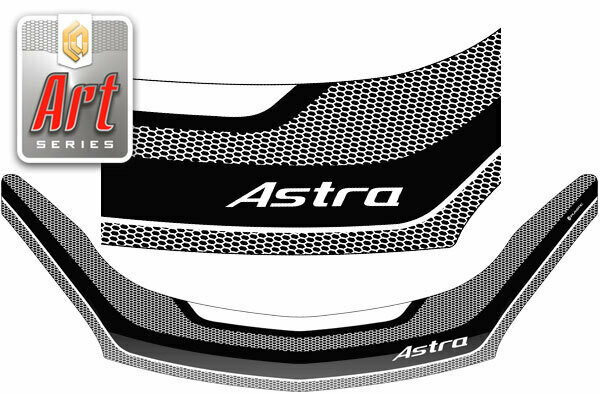 Дефлектор капота для Opel Astra седан 2004-2014 Серия Art серебро
