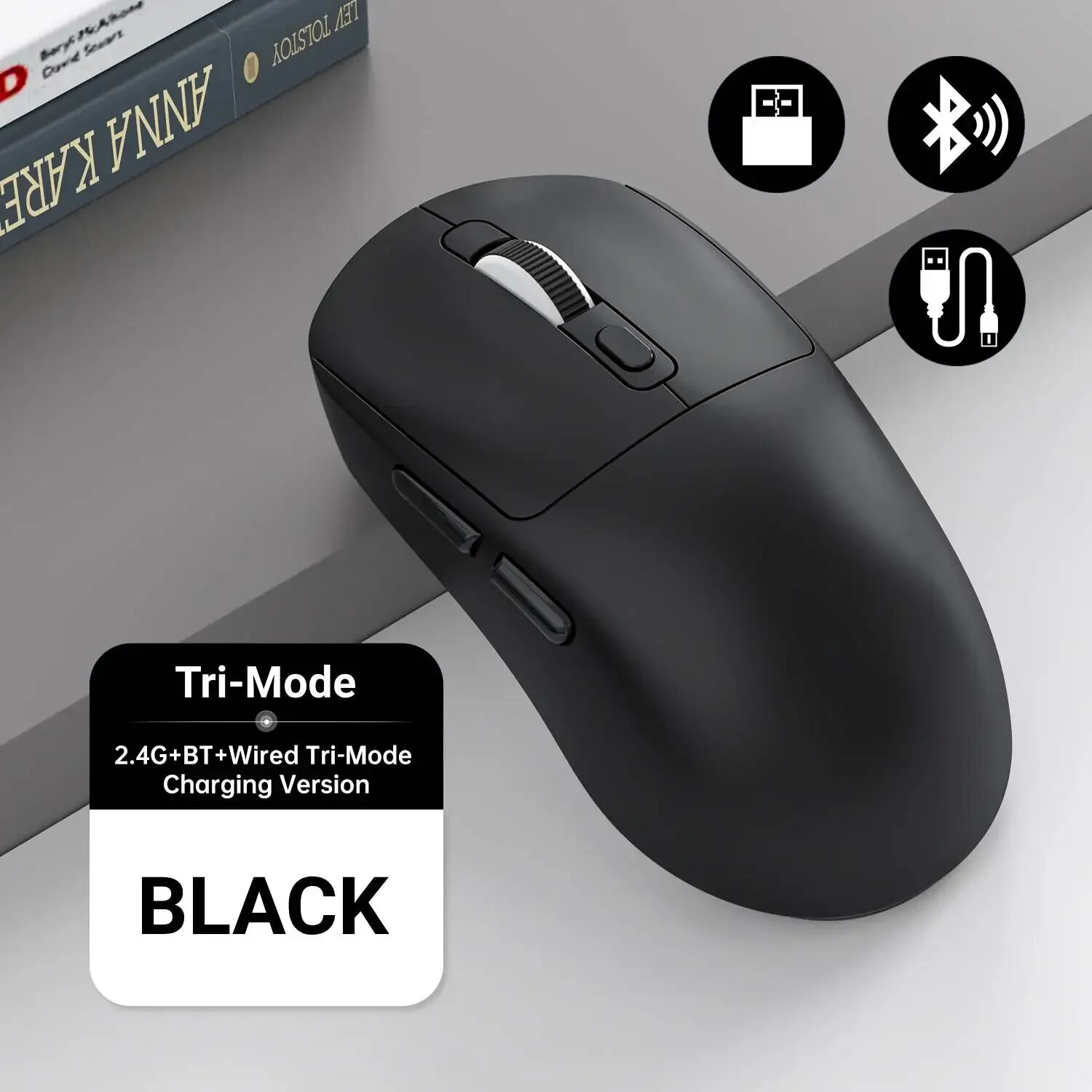 Мышь Tri-mode Black 2.4G/BT/Wired