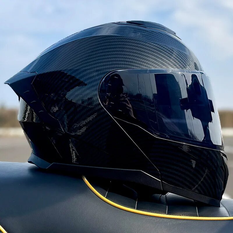 Мотошлем LVS-Flip Up Modular Helmet с двойным визором, сертифицированный DOT, для Черный, M, 13