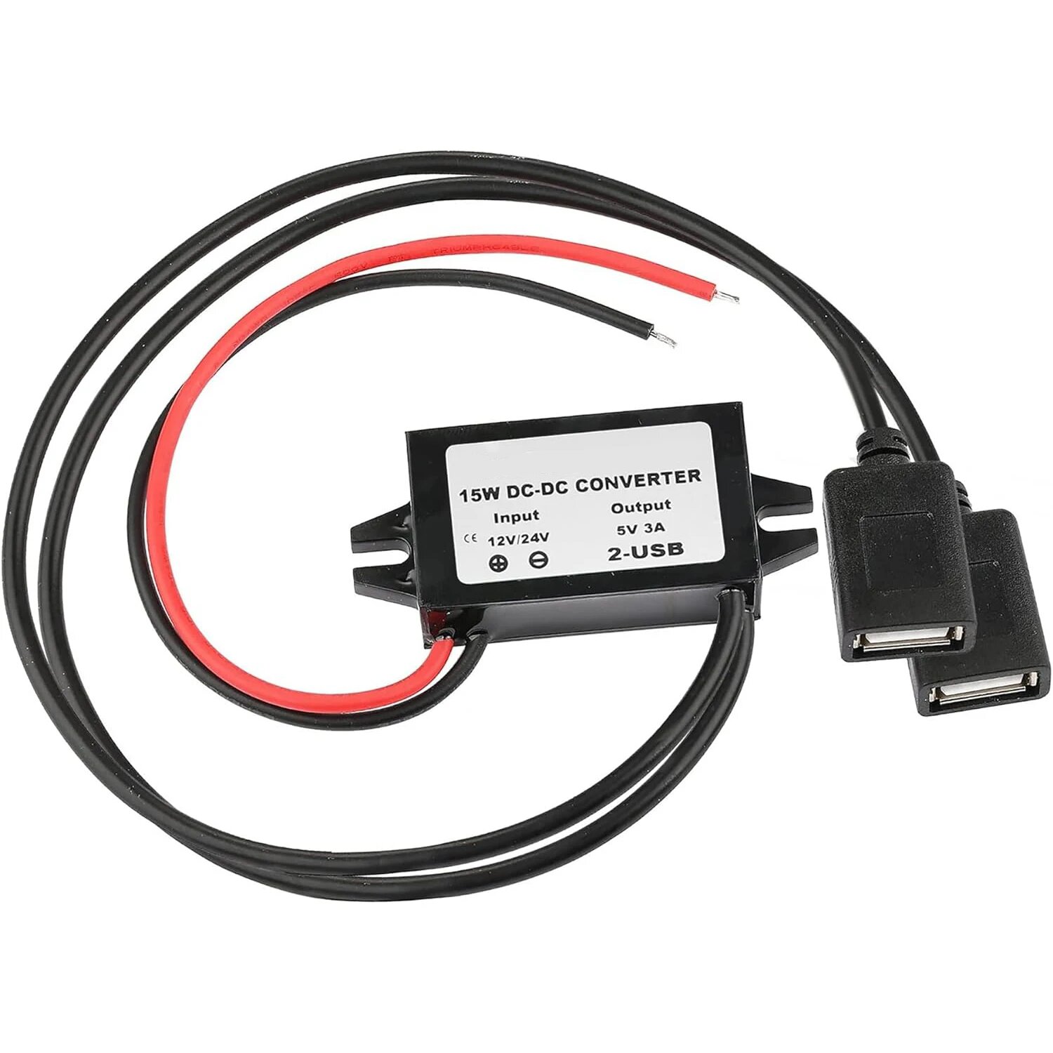 Водонепроницаемый преобразователь waohei 12В 24В в 5В 3А Dual USB-A