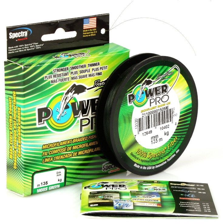 Плетеный шнур Power Pro 135m Moss Green 0,08mm (4,0kg)