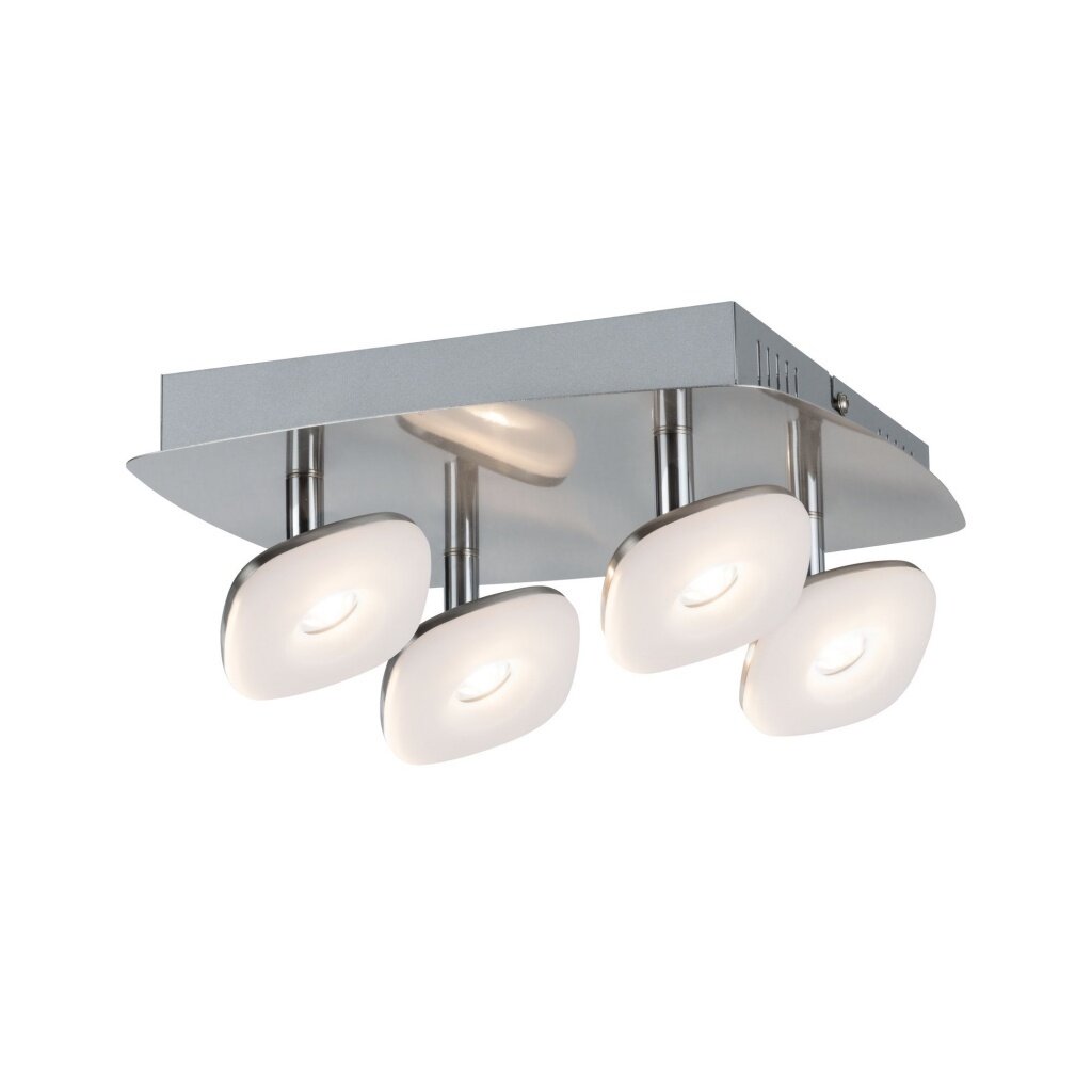 Светильник потолочный Paulmann Squarelense 250x250мм 4x3.2Вт 4x343Лм 3000К LED IP20 230В Никель Металл/Акрил 66653.