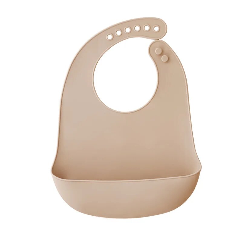 Детский силиконовый нагрудник PINK SWAN Бежевый, H2003 Khaki