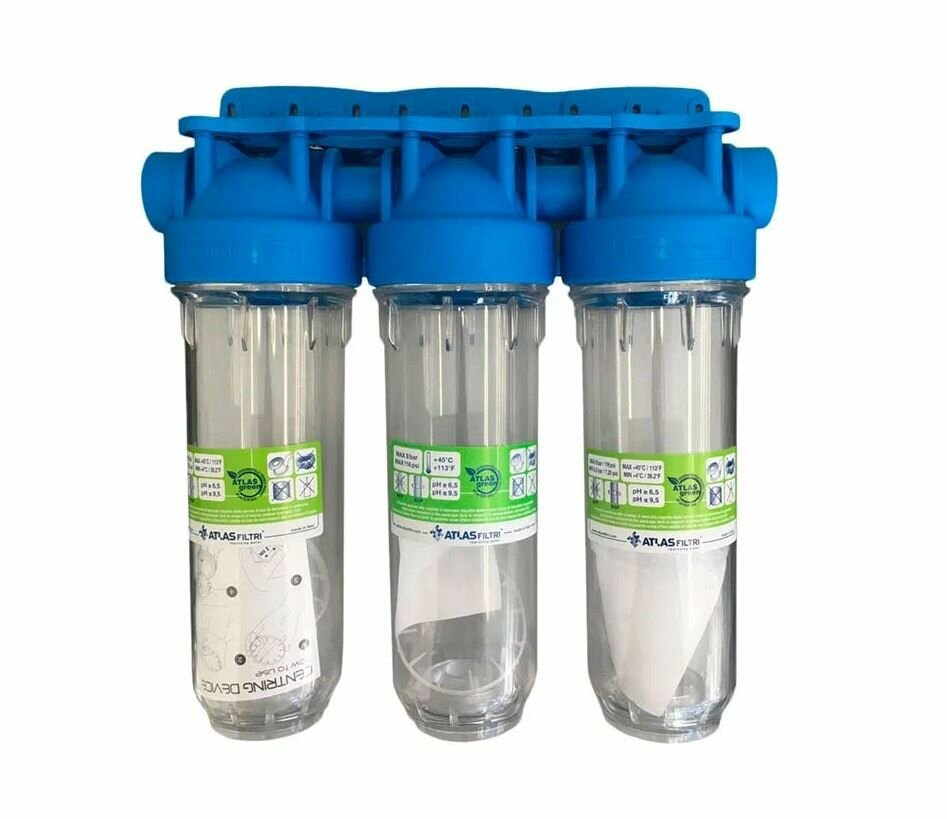 Колба для фильтра Atlas Filtri DP 10" TRIO 1/2" OT TS