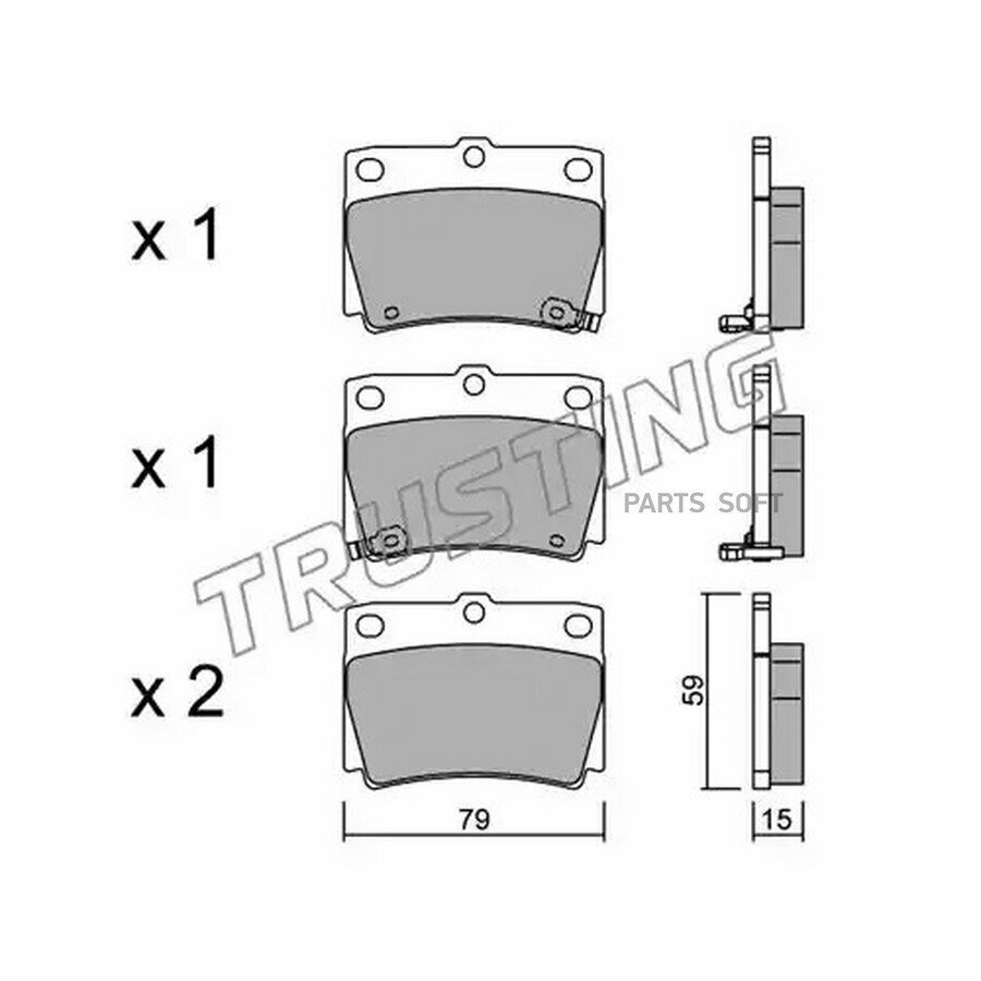 Колодки дисковые задни Mitsubishi Montero Sport 3.0i/2.5TD 98> от официального дистрибьютора, TRUSTING, артикул 5000
