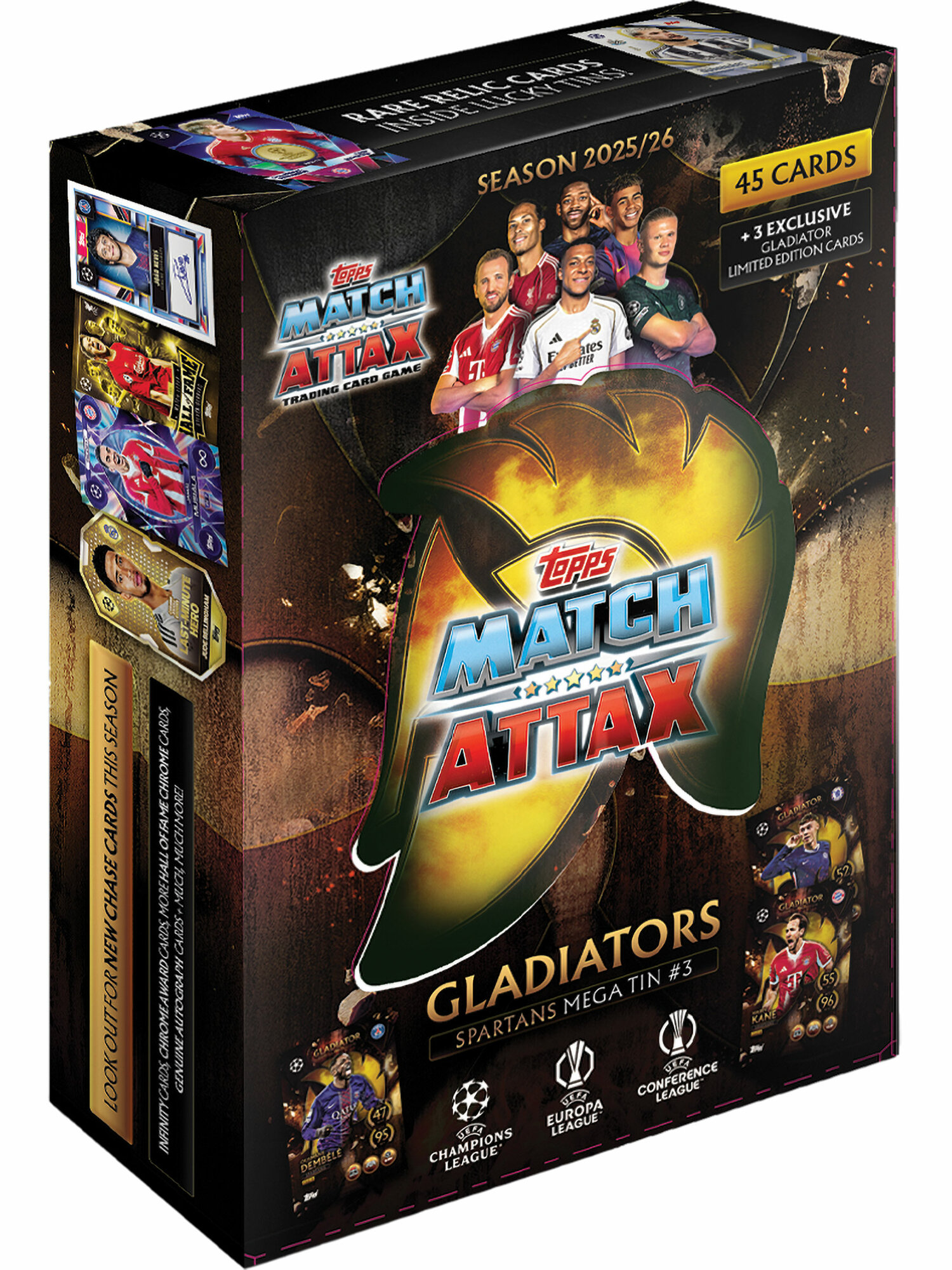 Карточки коллекционные TOPPS Match Attax UEFA Champions League 2025-26, Gladiators Spartans Mega Tin #3