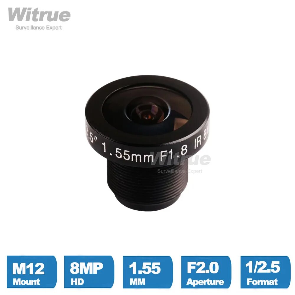 Объектив Witrue Fisheye HD 8Мп для видеонаблюдения 185 градусов