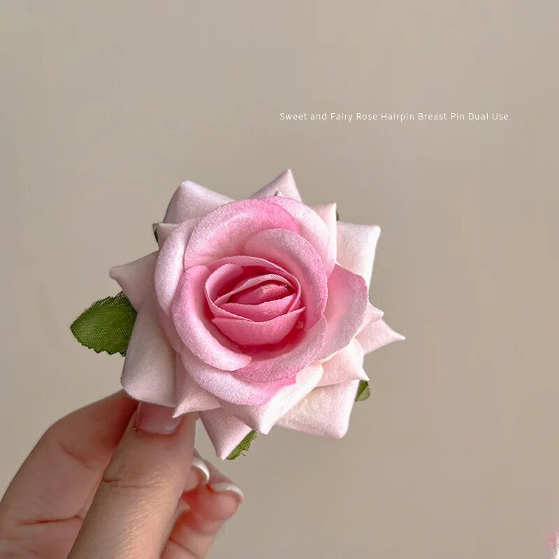 Бордовый имитация розы заколка для волос TS0161 pink