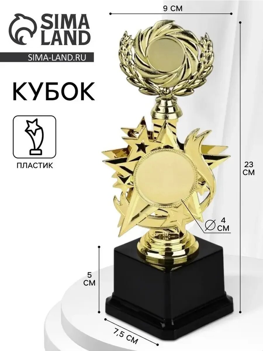 Элегантный наградной кубок с золотым напылением