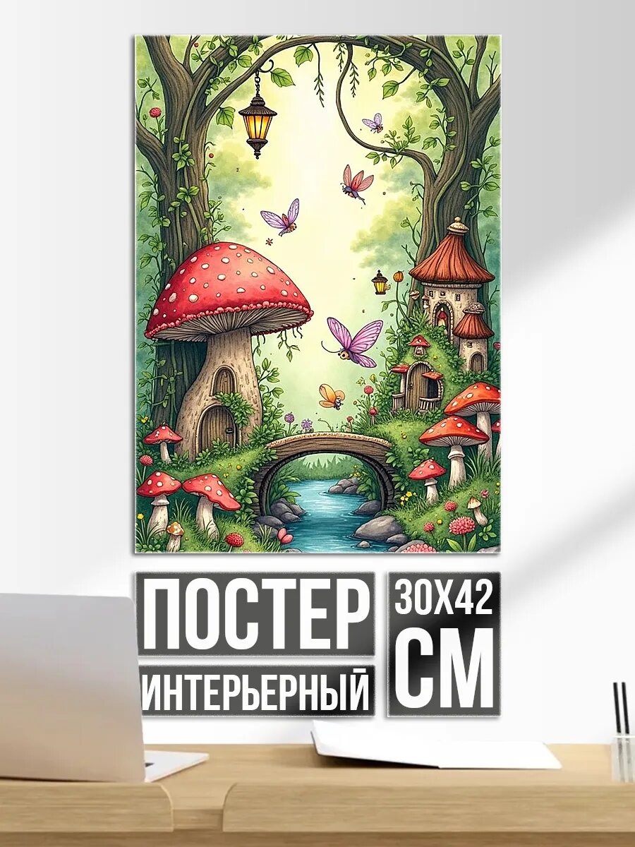 Плакат постер Сказочный лес