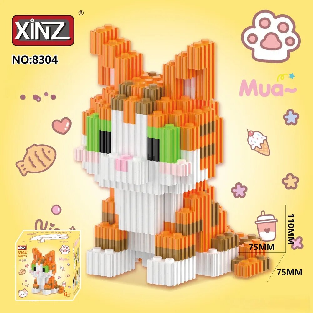 Мини-конструктор для 3D-моделирования: микрофон Orange cat /около 450 деталей-650 деталей