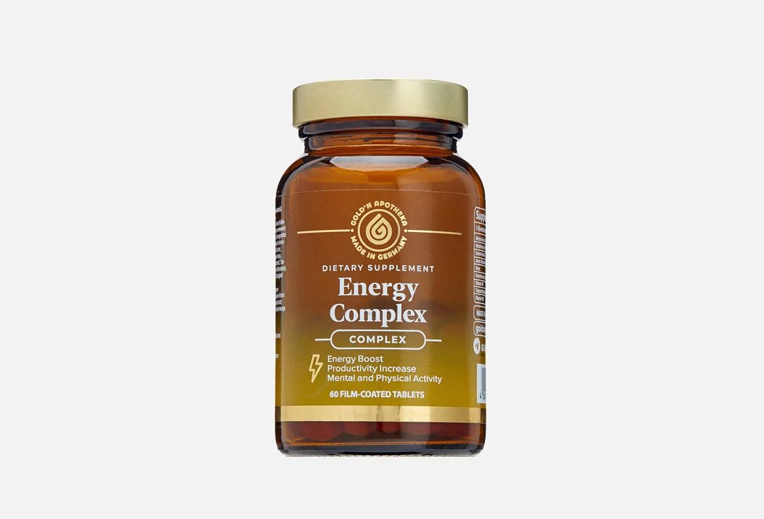 Gold’n Apotheka кофеин, железо, витамины группы B БАД для поддержания энергии 60 шт