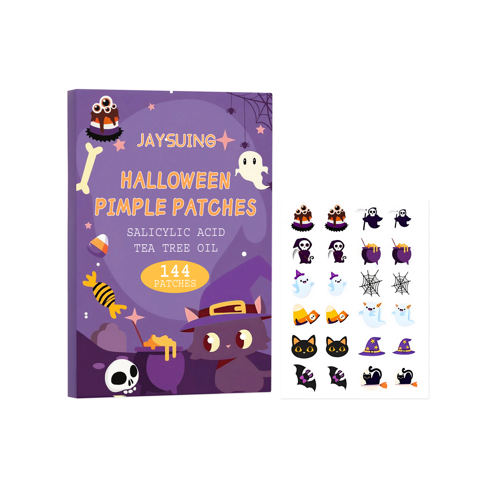 Пластырь от прыщей Jaysuing Halloween Нежный уход за кожей лица Дышащий пластырь для ухода за прыщами подходит для маскировки