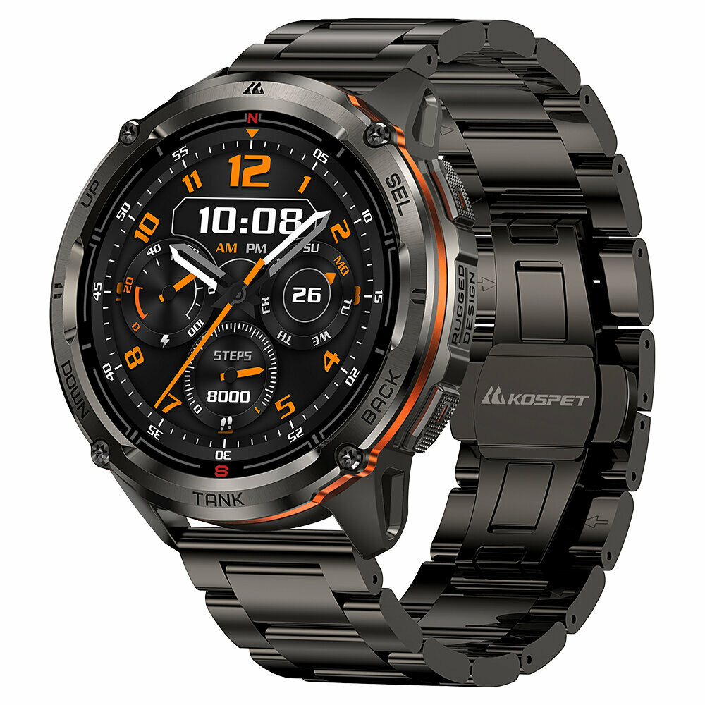 KOSPET TANK T3 Ultra 2 Special Edition мужские умные часы с водонепроницаемостью 100 метров, поддержкой Bluetooth-звонков и GPS.