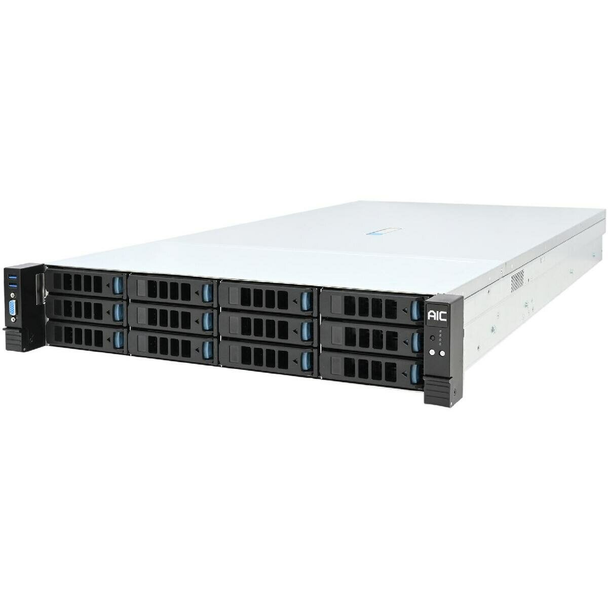 AIC XP1-S202VA02 2U 12x NVMe (12-port 3.5"/2.5" PCIe Gen4 Tri-mode backplane),