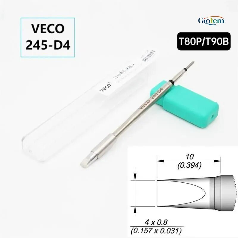 VECO Бессвинцовое паяльное жало C245- D4 Совместимая рукоятка сварочного сопла C245, быстрый нагрев, 1 предметов