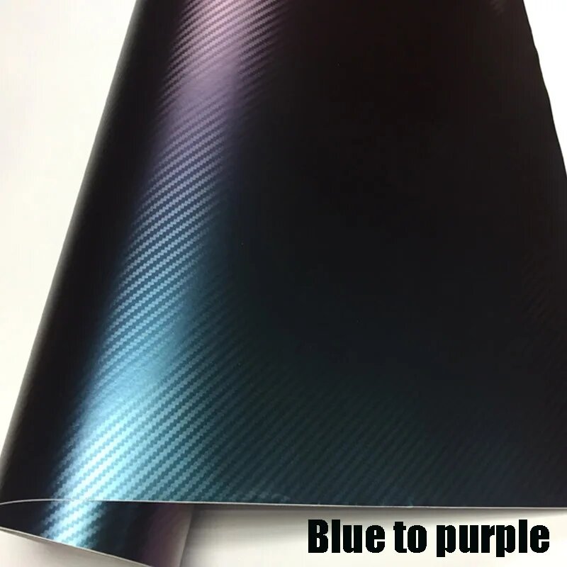 Автомобильная пленка-хамелеон 3D под карбон, виниловая Фиолетовый, Blue to purple, 10CM X 152CM
