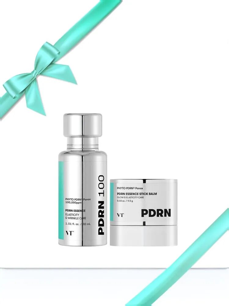 VT COSMETICS Набор: PDRN Эссенция 100 мл и PDRN Стик-бальзам, коллагеновый уход против морщин и для упругости кожи, корейская косметика