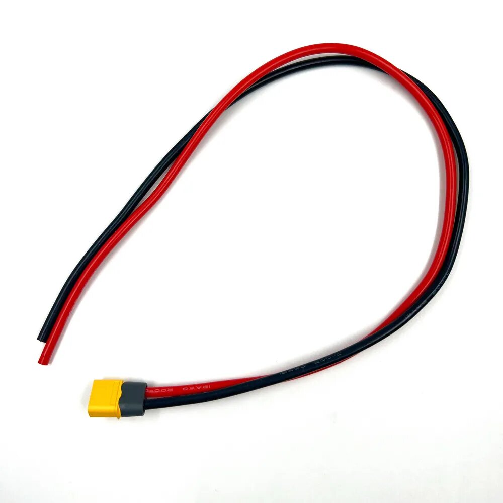 Разъем питания Amass XT60H-M с силиконовым проводом 12AWG, 500 мм