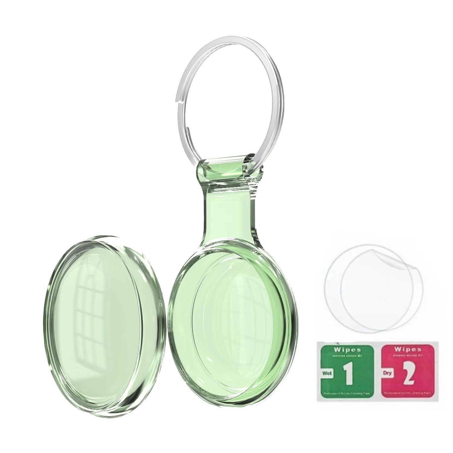Водонепроницаемые брелоки для AirTag, набор из 8/4/2 штук Изумрудный, Waterproof-Clear I
