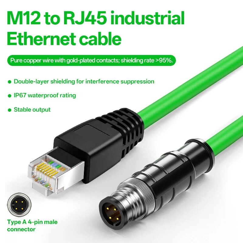 Промышленный Ethernet-кабель RJ45-M12 BYXGD Cat6a 4P/26AWG 4Pin A-Male - RJ45, 0.5m