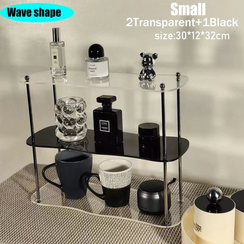 Стойка для хранения Wave shape, 30x12x32см, 2 прозрачных+1 черная