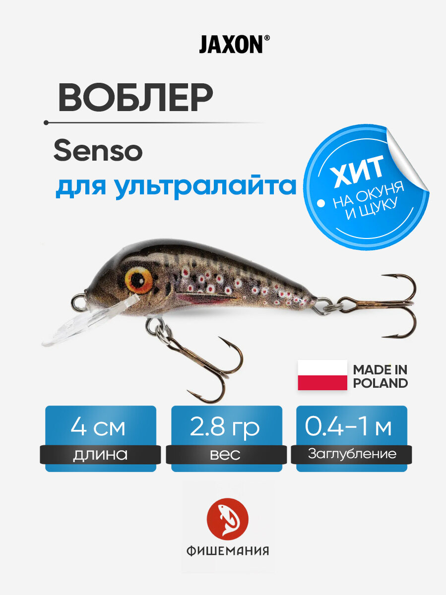 Воблер для рыбалки Jaxon Senso 4 см 2.8 гр #EB