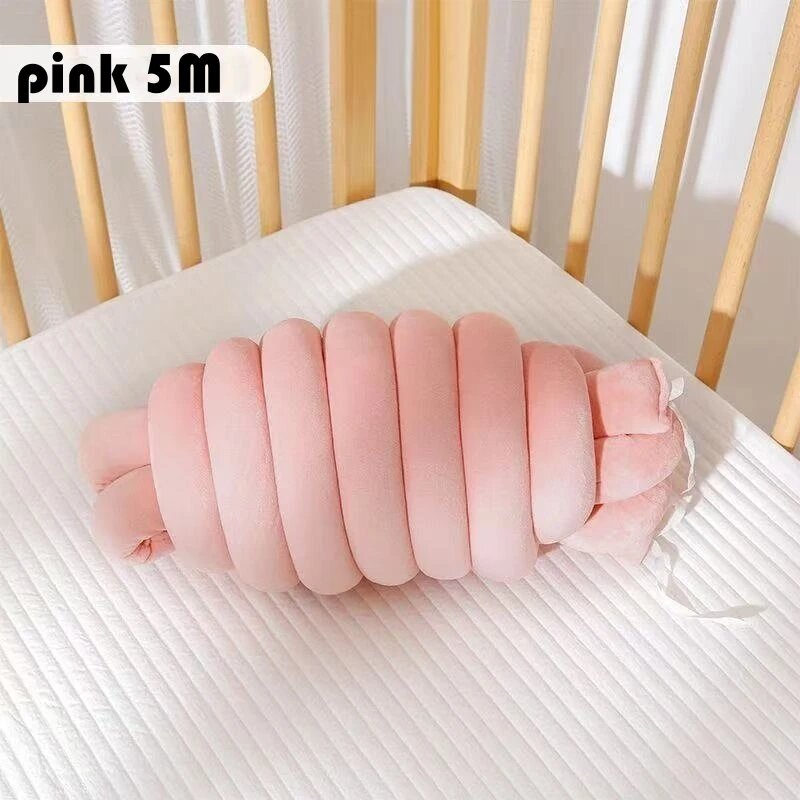 Хлопковый защитный барьер для кровати 196 дюймов Розовый, pink 5M