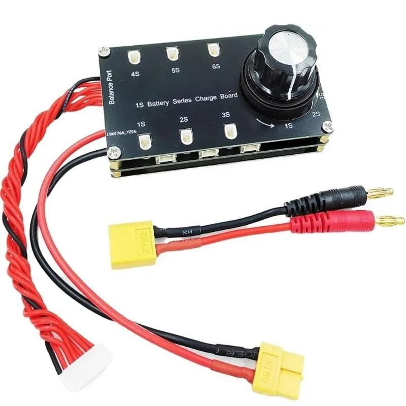Балансировочная плата зарядки 1S, вход XT60, 6 портов для PH2.0, BT2.0 и PH2.0