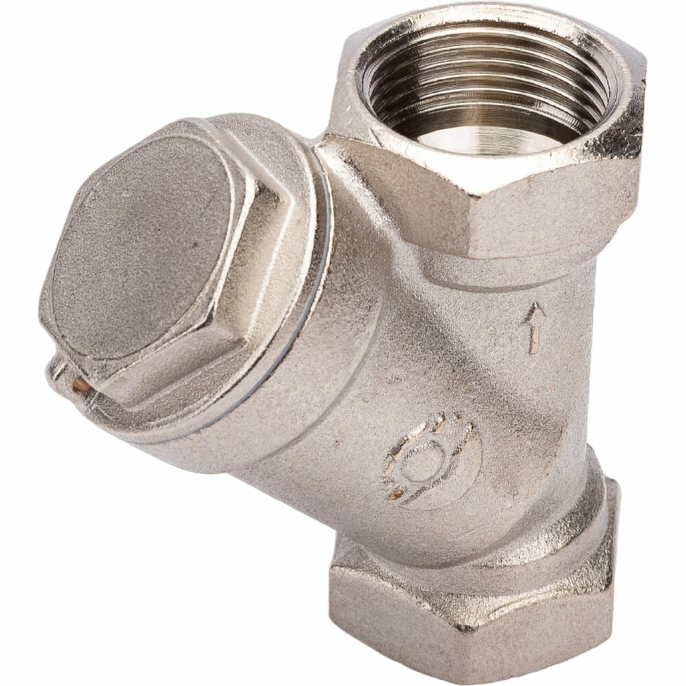 Сетчатый фильтр для воды VALFEX 3/4" ВР/ВР латунный, под пломбу, никелированный 46Б5фт1 VF.192. LN0.034. Bir