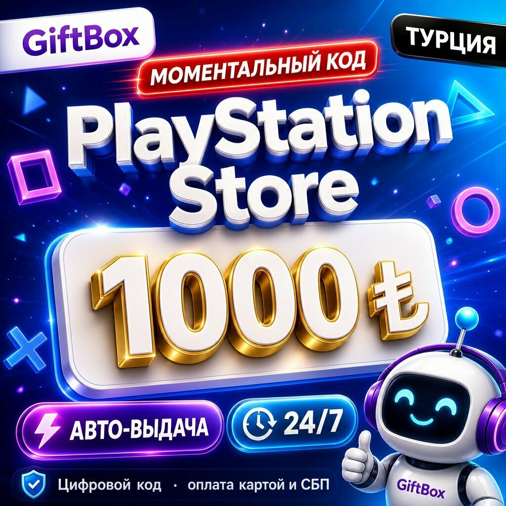 Пополнение счёта PlayStation Store 1000 TL (Турецкая лира) — аккаунт Турция (TR), цифровой код, выдача за минуты