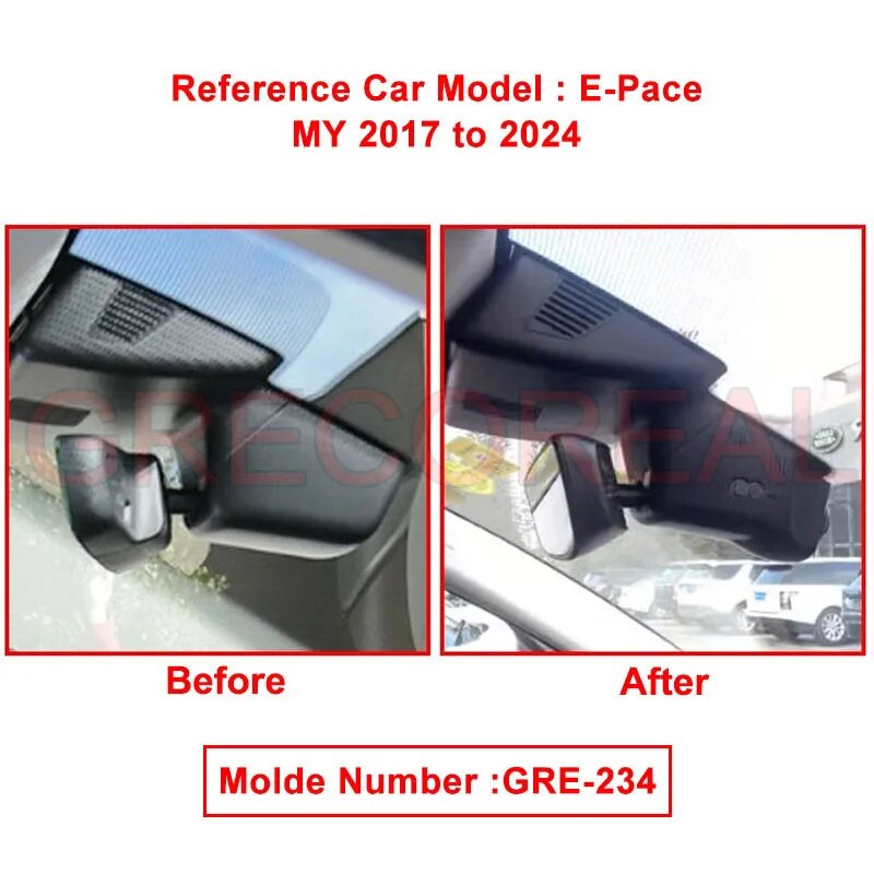 Видеорегистратор GRECOREAL 4K, передняя и задняя 2160P, Wi-Fi, For E Pace, 4K Front Cam