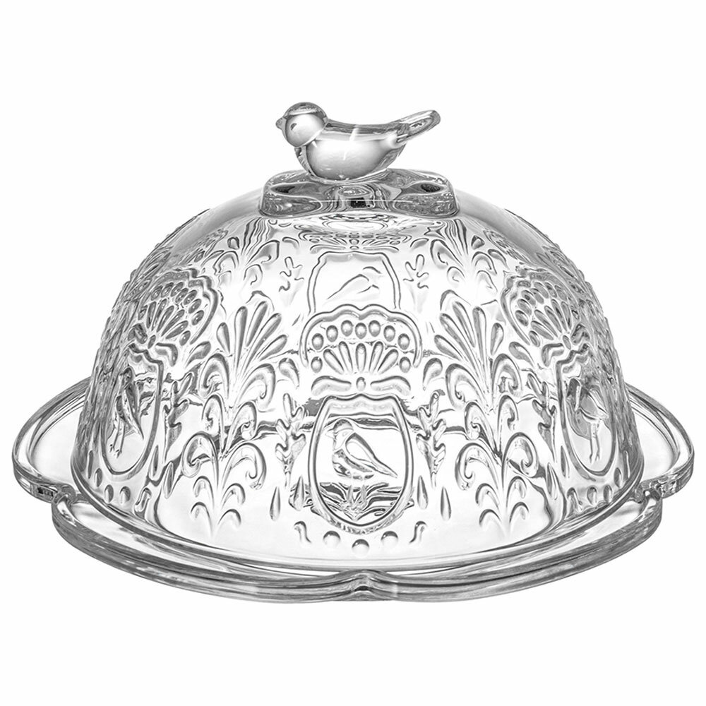 Блюдо сервировочное стеклянное с крышкой "Garden" 20х13.5см, для подачи блюд