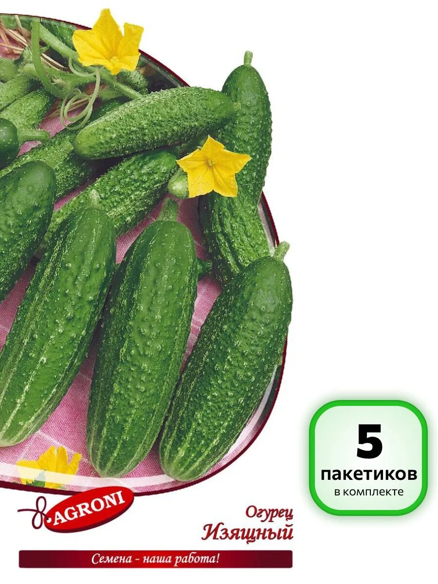 (5 шт.) - Семена Огурец Изящный (0,5г)