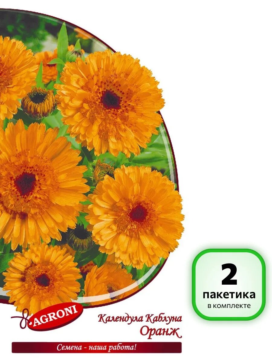 (2 шт.) - Семена Календула Каблуна Оранж (0,3г)