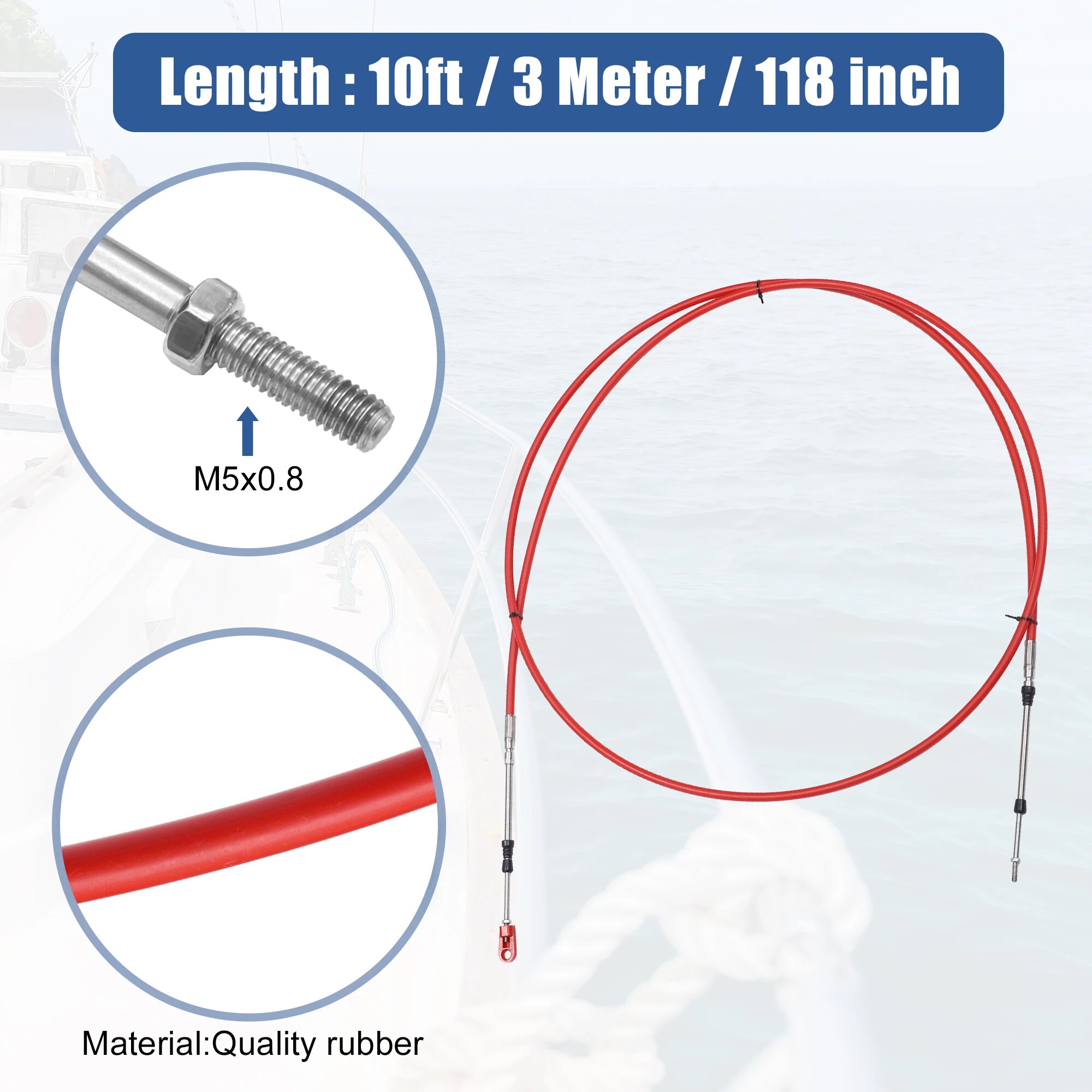 Motoforti Дроссельная заслонка пульт дистанционного управления для Yamaha 1pcs 10ft Red