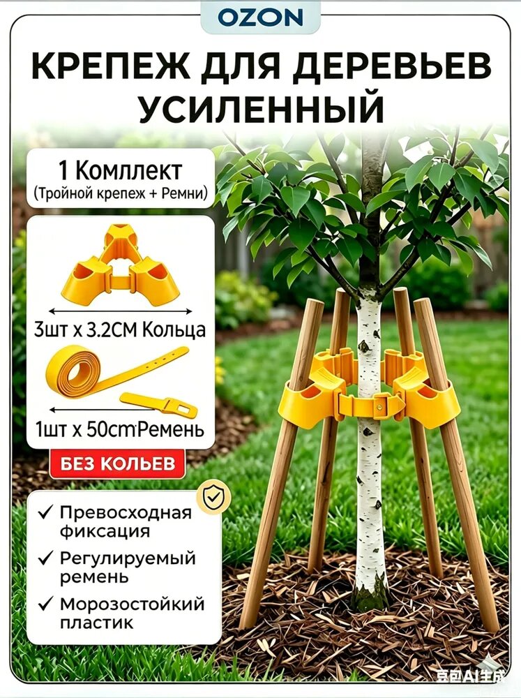 Комплект креплений500 х 32мм, ABS пластик, 3 шт