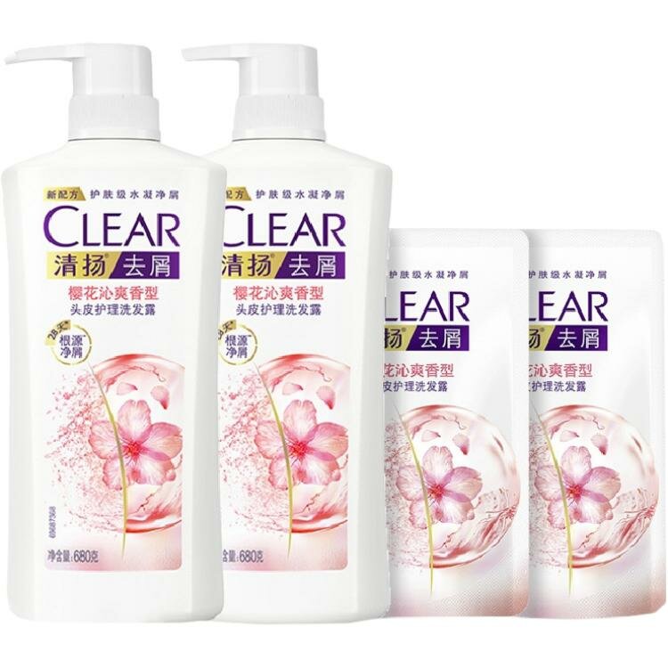 Шампунь унисекс CLEAR с ароматом цветущей сакуры увлажняющий от перхоти