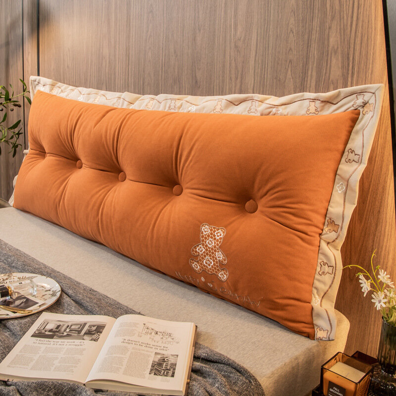 Подушка для кровати 100×60×15 см, мягкая, защита от ударов, для поясницы, съёмный чехол